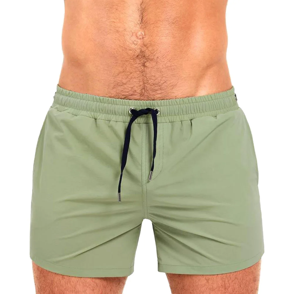 European And American Solid Color Beach Three Point Shorts Fashion ...