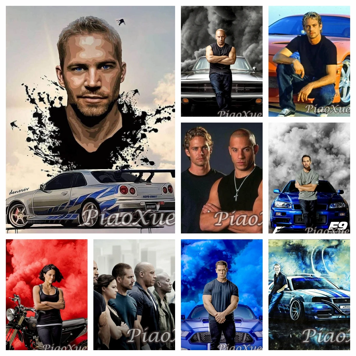 Fast And Furious Diamond Painting Art Classic Movie Paul Walker And Car ...