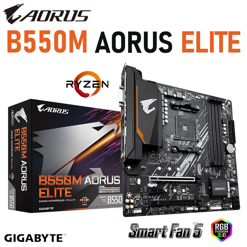 Gigabyte b550m aorus elite placa mãe amd b550 socket am4 ddr4 128gb pci ...