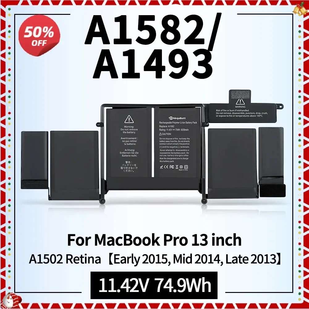 A1582 A1493 Аккумулятор для MacBook Pro A1582 13 дюймов Retina Early ...
