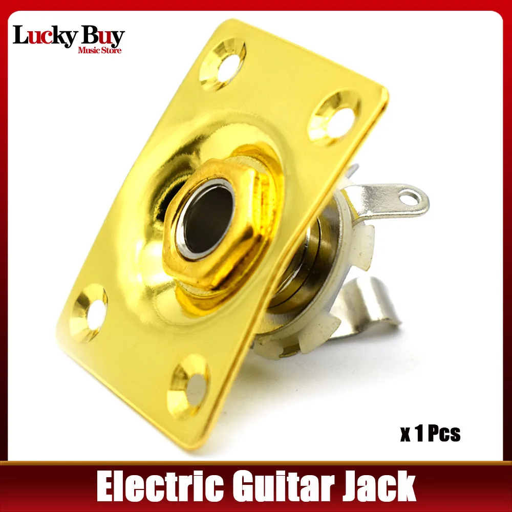 1pcs-Rectangle-Style-Jack-Plate-Guitar-Bass-Jack-1-4-Output-Input-Jack ...