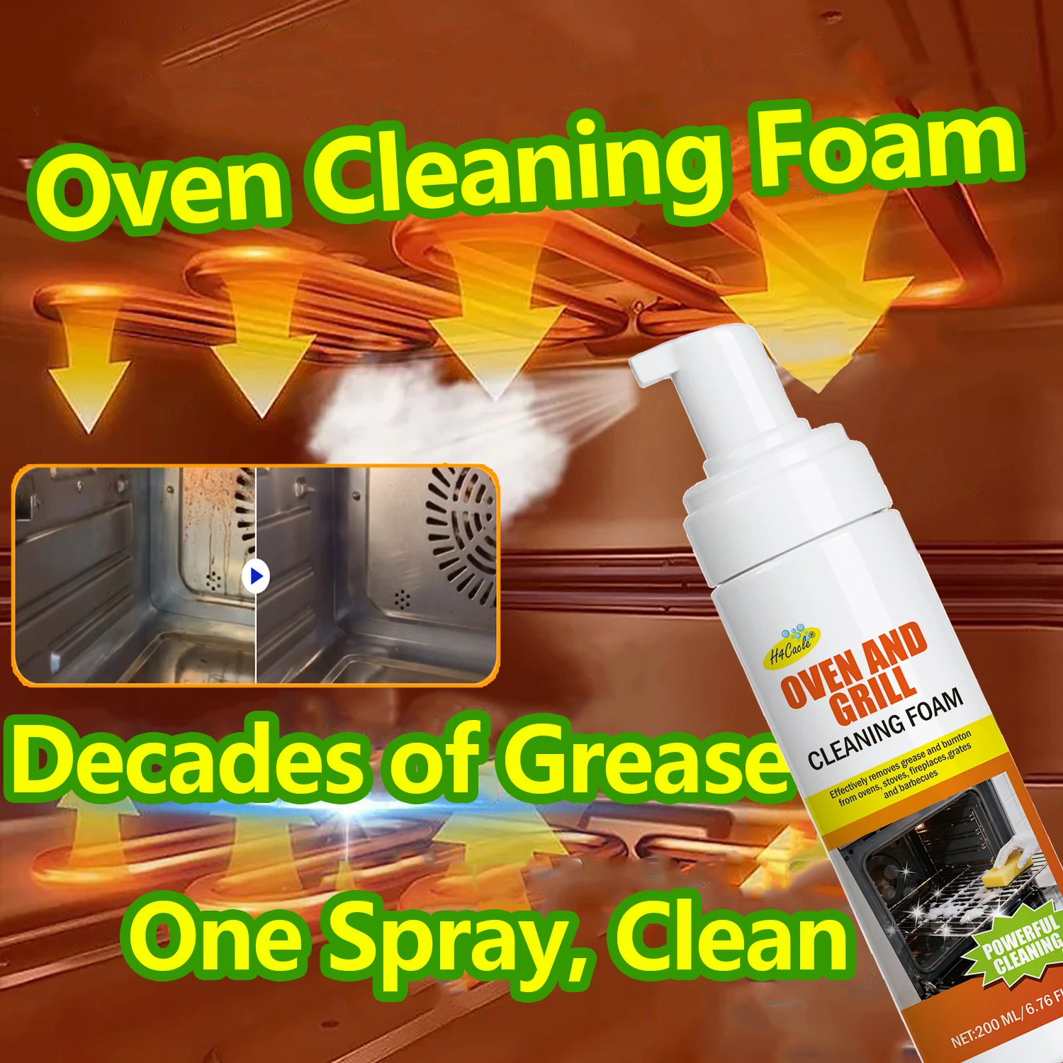 Grill Foam Cleaner | Outdoor Kitchen Grill Cleaning Tool | Kitchen Foam ...