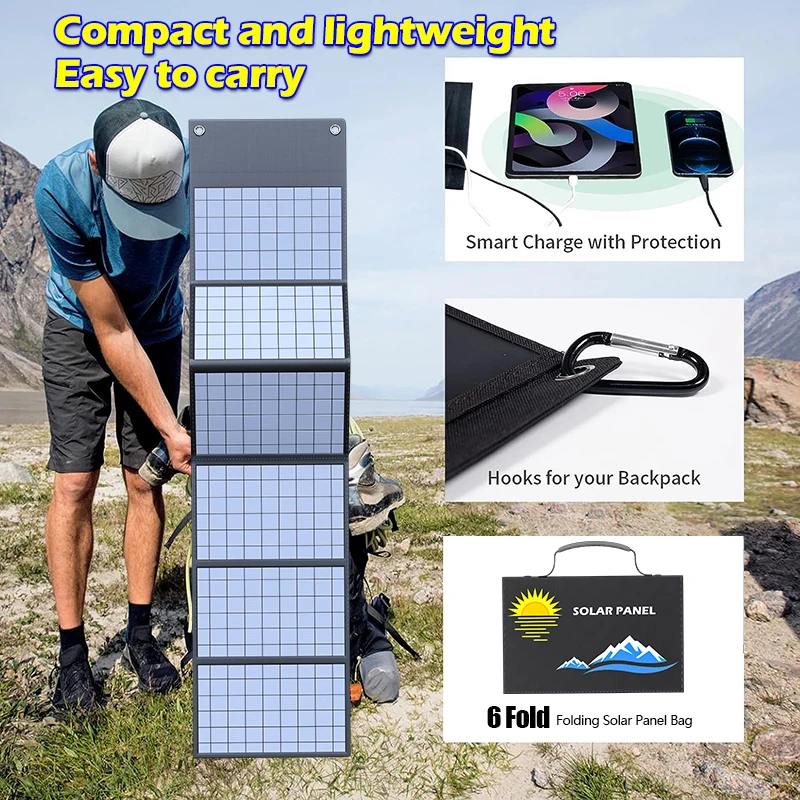 NEW 1000W 5V12V Foldable Portable Solar Panel Solar Charging Station ...