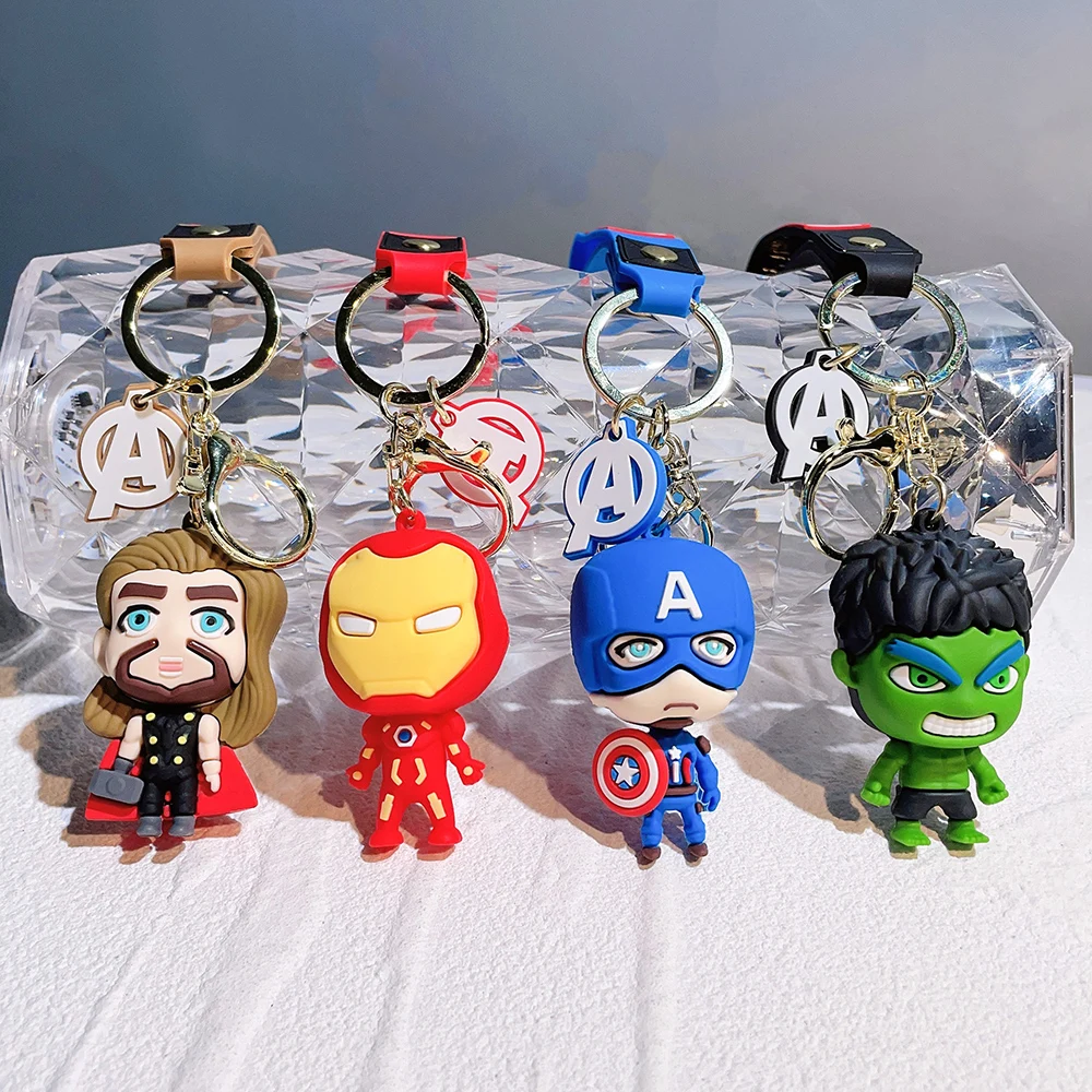 Marvel-Avengers-Silicone-Keychains-Cute-Cartoon-Superhero-Pendant ...