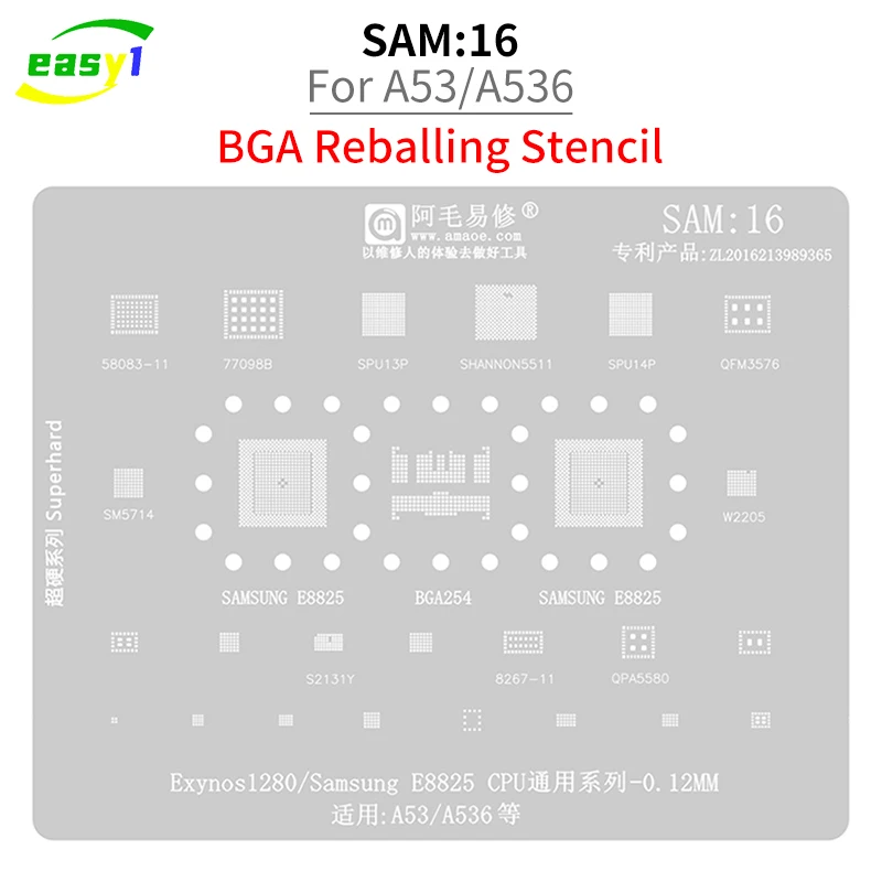 AMAOE-SAM16-BGA-Reballing-Stencil-For-Samsung-A53-A536-Exynos-1280 ...