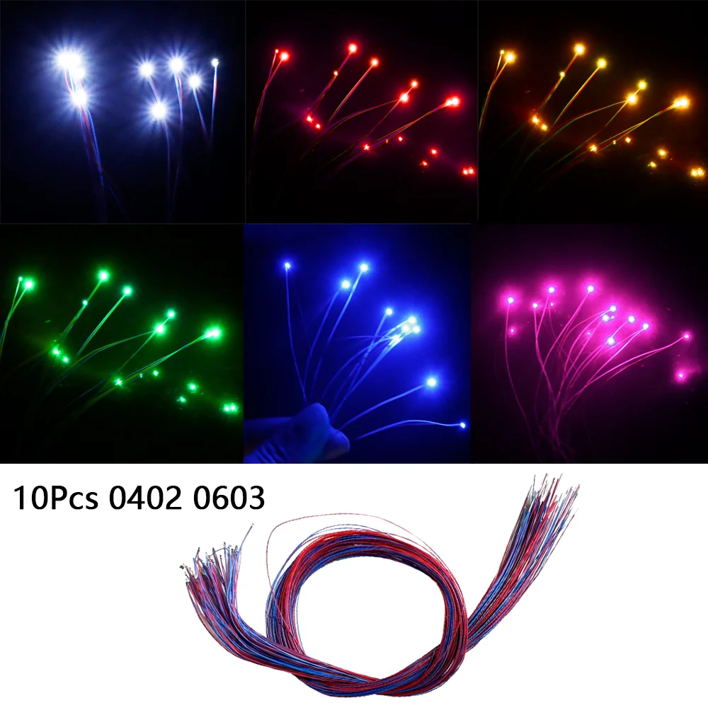 10Pcs-lot-3V-0402-0603-Led-SMD-Lamp-30cm-Wire-Pre-Wired-Micro-Pre ...