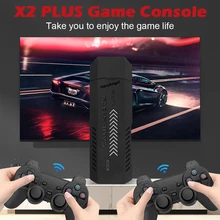 NEW X2 Plus 4K Gamestick Retro Video Game Console 2.4G Wireless Controller HD EmuELEC4.3 System ...
