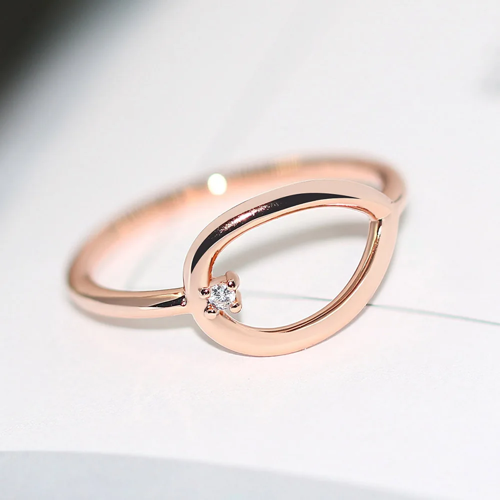 Creative-Water-Drop-Shaped-Rings-For-Women-Simple-Copper-Rose-Gold ...