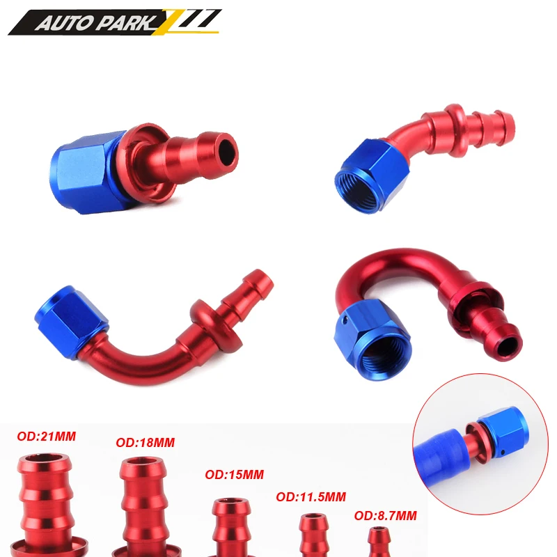 universal quick push on lock reusable hose end fitting Oil Fuel Line ...