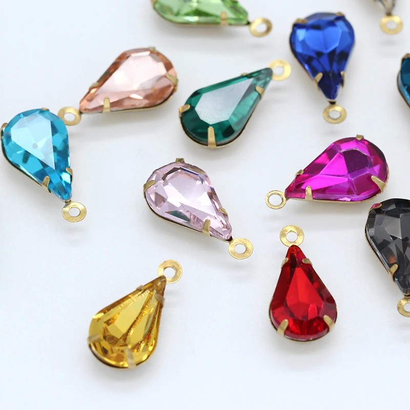 Rhinestone Necklace Findings Connectors | Crystal Teardrops Faceted ...