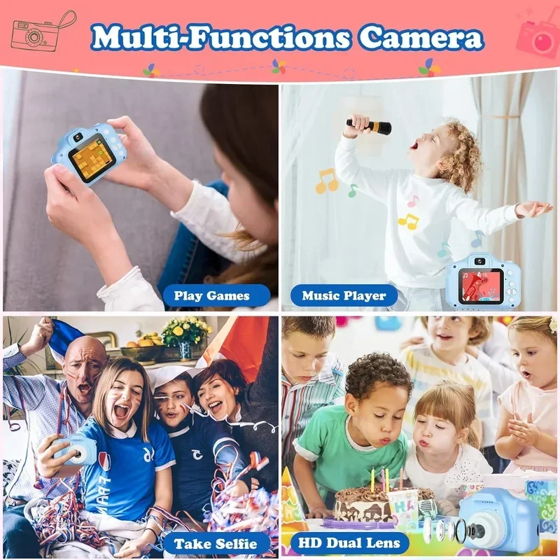 X2 Children Camera 32G Mini Digital Cartoon Cat Cam Educational Toys ...