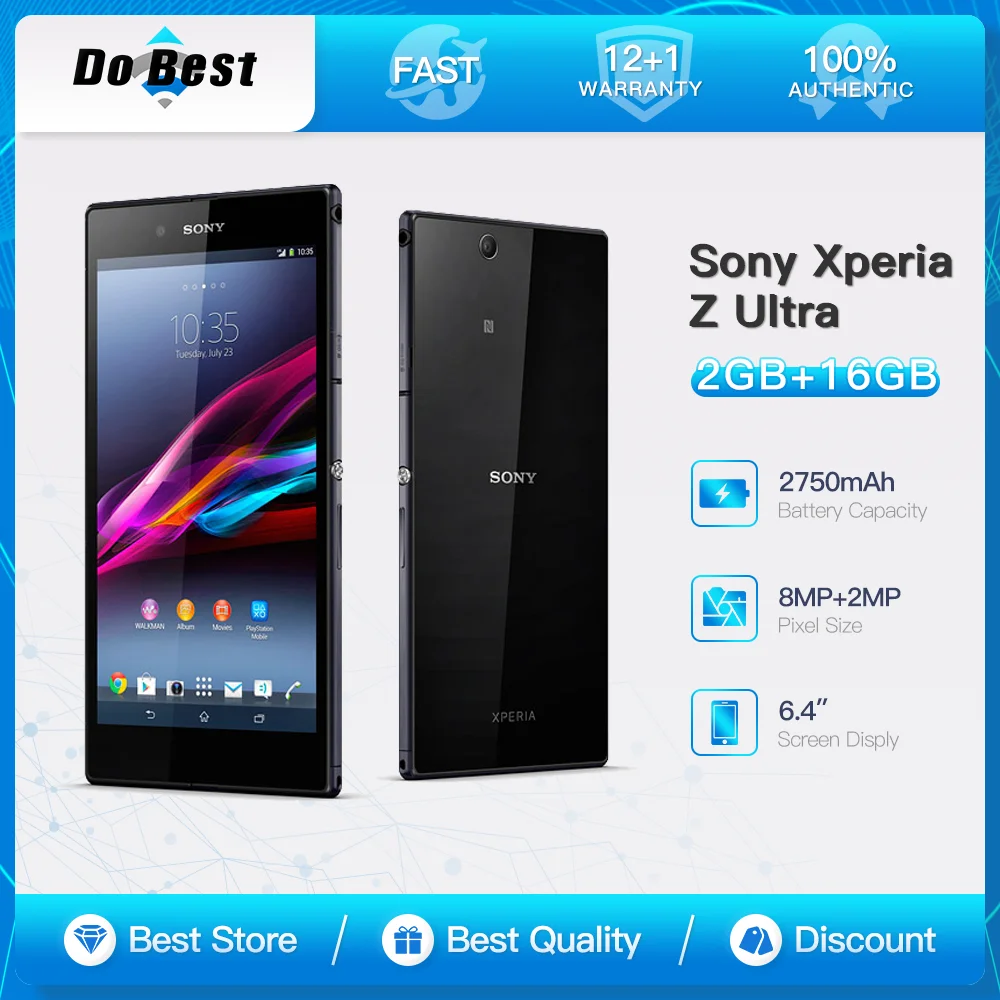 Original-Sony-Xperia-Z-Ultra-C6833-C6802-Unlocked-16GB-ROM-2GB-RAM ...