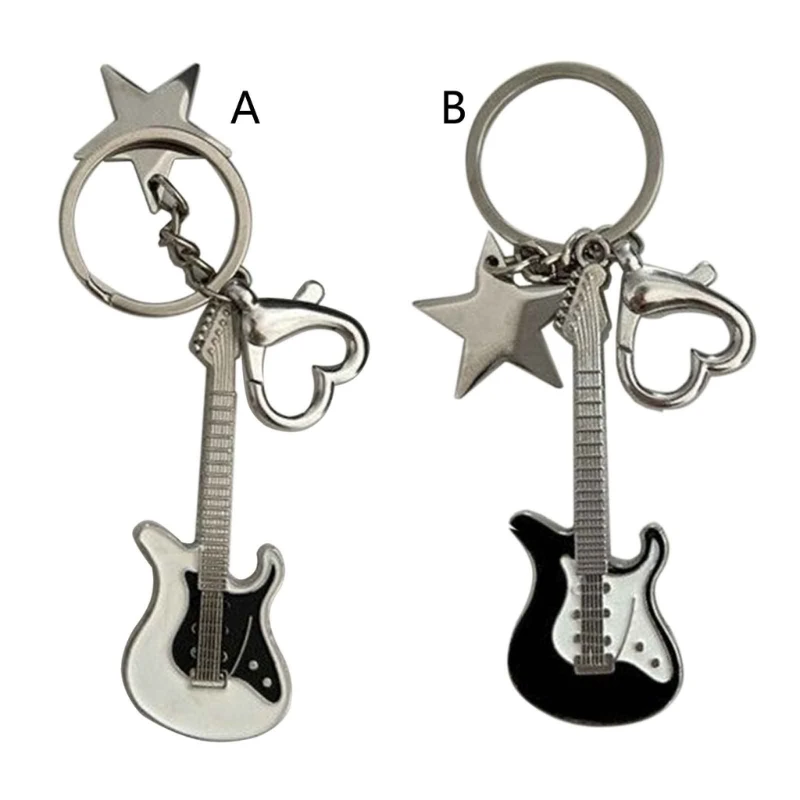 Guitar-Keychain-Metal-Mini-Pentagram-Star-Keyring-Sparkling-Y2k-Pendant ...