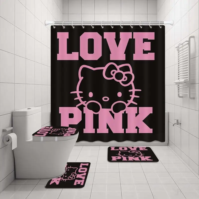 Hello-Kitty-Shower-Curtain-Set-Sanrio-Anime-Printing-Water-Proof-Shower ...