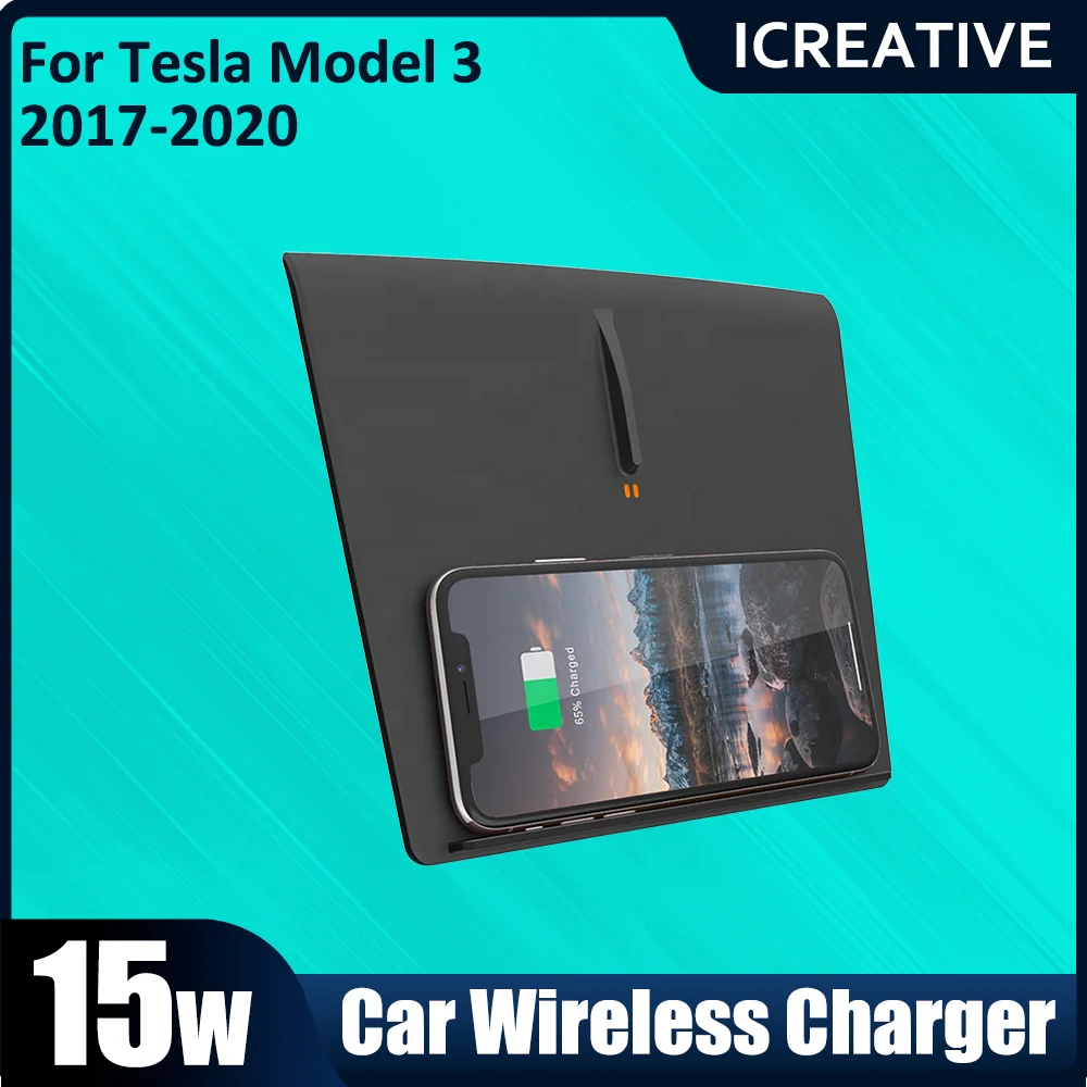 Dual Phone Wireless Car Charger for Tesla Model 3 2017-2020, 15W Fast ...