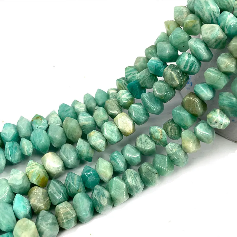 Natural-Gem-Stone-Green-Amazonite-Irregular-Cut-Spacer-Beads-For ...
