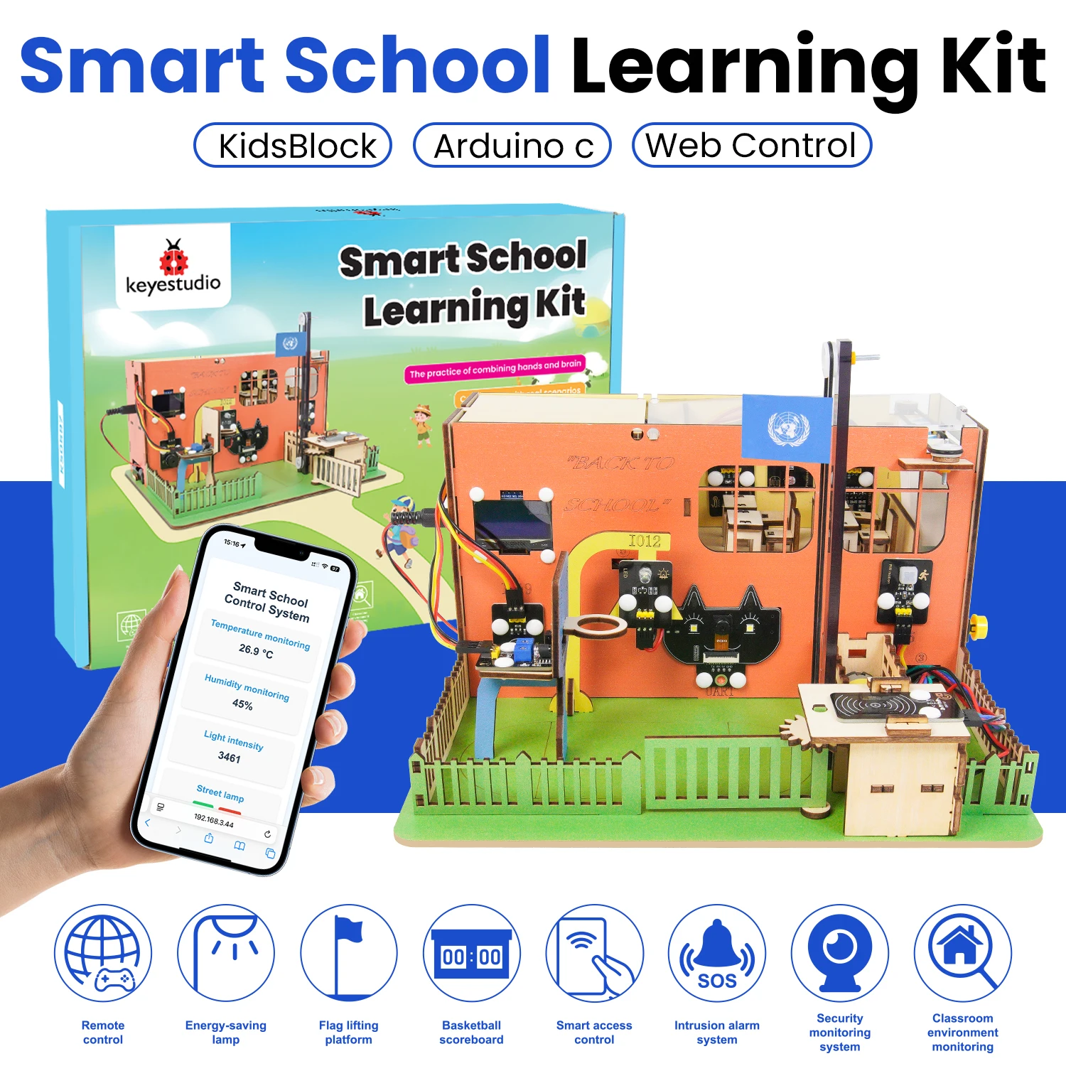 Keyestudio IOT Kit de aprendizaje escolar inteligente para Arduino ...