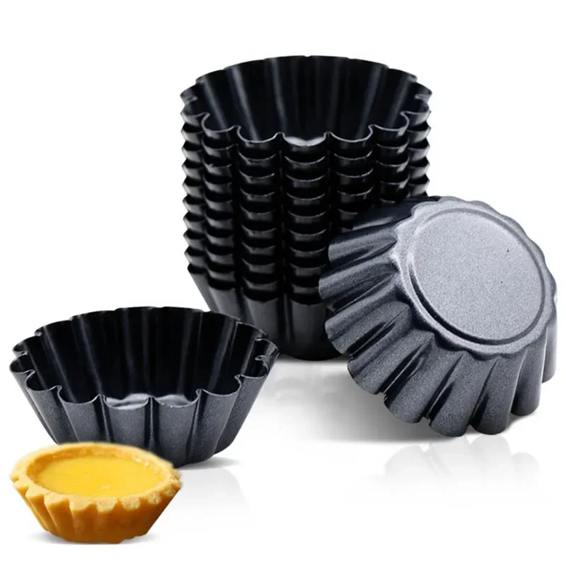 Non-stick Ripple Carbon Steel Tart Quiche Flan Pan Mold Egg Tart ...