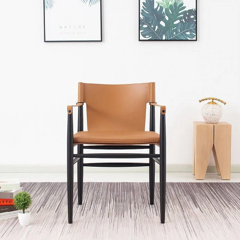 Armrest Designer Dining Chairs Modern Leather Unique Barstools Soft ...