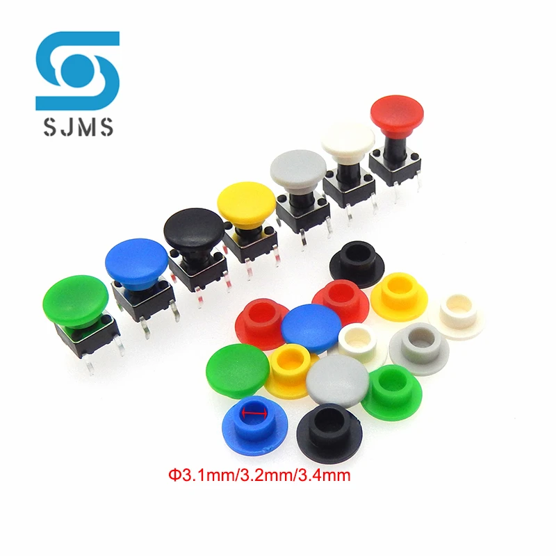 50pcs Tactile Push Button Cap A29 Switch Button Hat Diameter 8mm Inner Hole Id 3.1/3.2/3.4mm For ...
