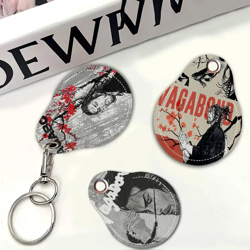 Vagabond Musashi Miyamoto Round Keychains For Women PU Leather Blanks ...