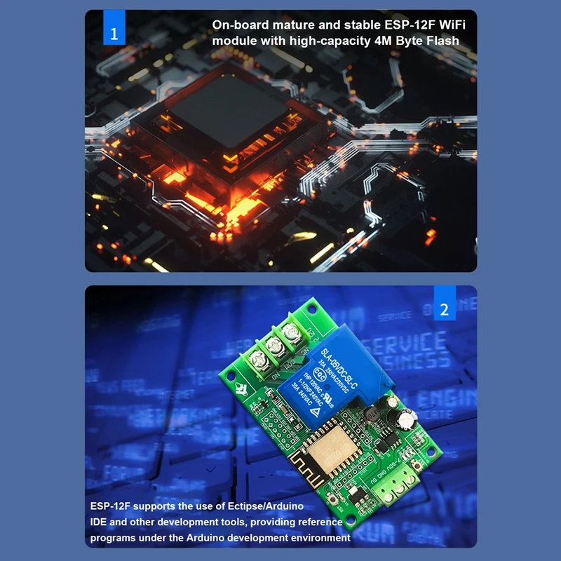 Dc7-80/5V Tápegység Esp8266 Fejlesztési Tábla Wifi Single 30A Relay ...