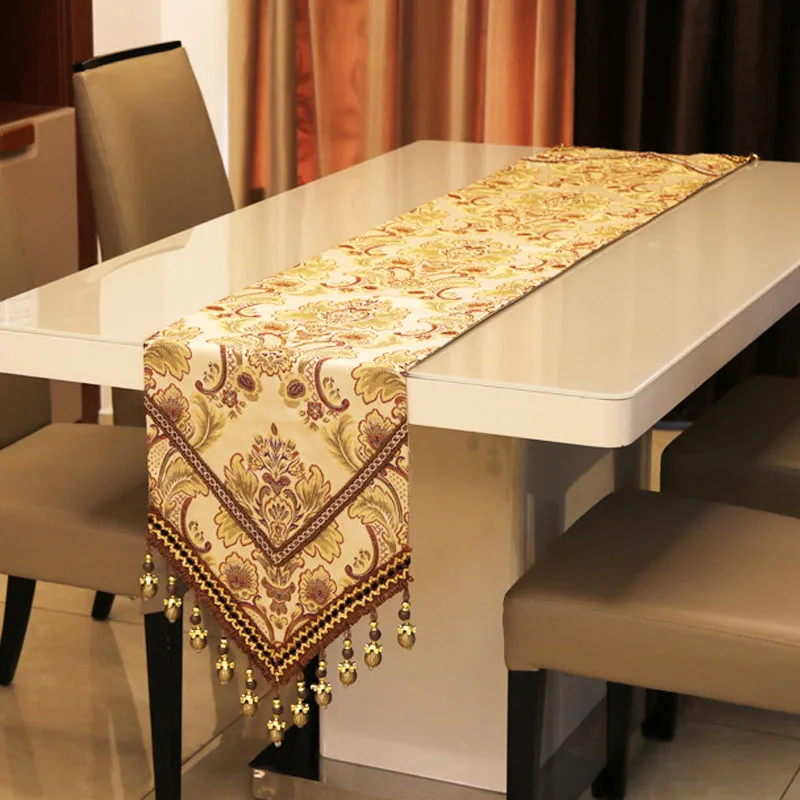 Retro-Flower-Printing-Table-Runner-Hotel-Banquet-Table-Runner-Black-Red ...