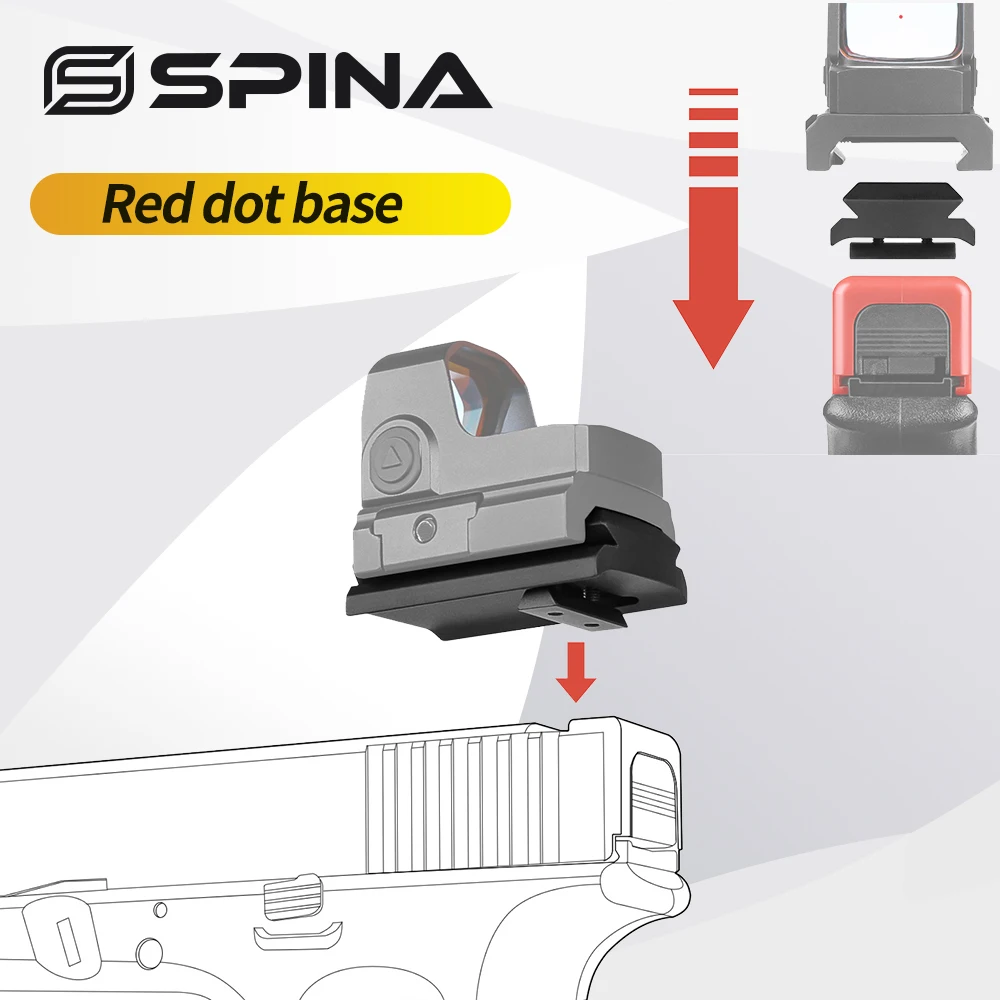 SPINA Tactical Red Dot Sight Scope Glock Mount 20mm Picatinny Rail Red ...