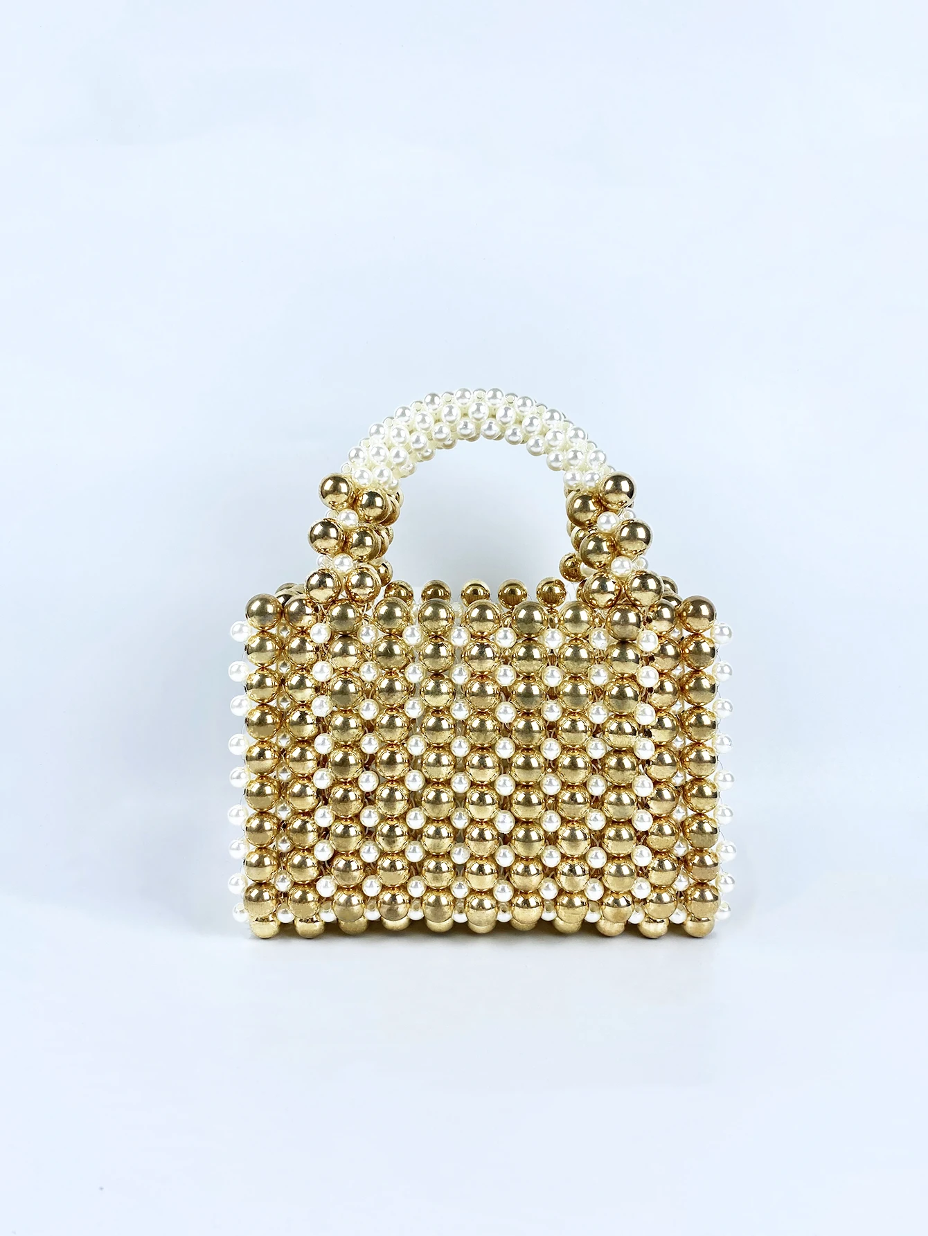 Advanced-mobile-phone-bag-with-gold-round-beads-acrylic-handheld-beaded ...