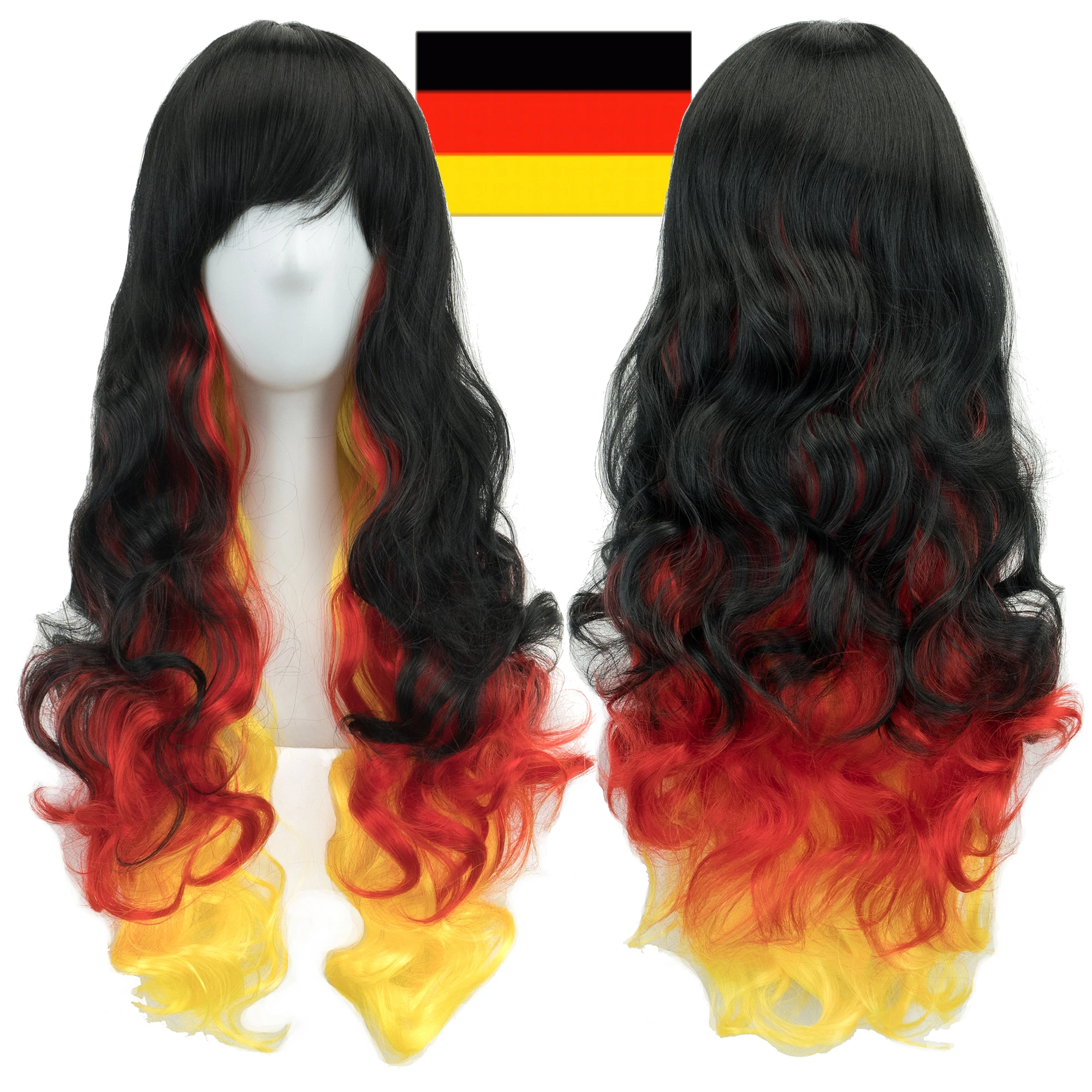 Soowee-Black-Red-Yellow-Germany-Flag-Design-Curly-Hair-Cosplay-Wigs ...