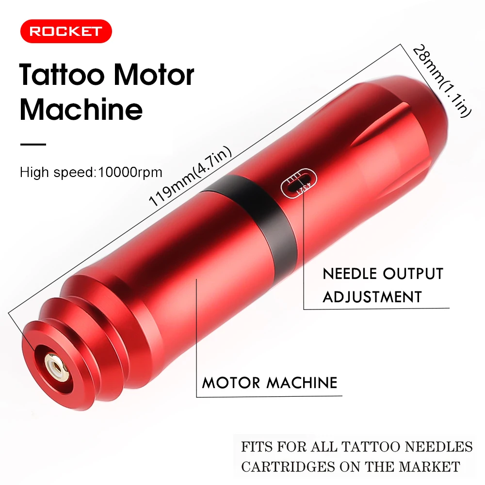 Rocket-Rotary-Tattoo-Machine-Pen-Cartridge-Machine-Gun-RCA-Interface ...