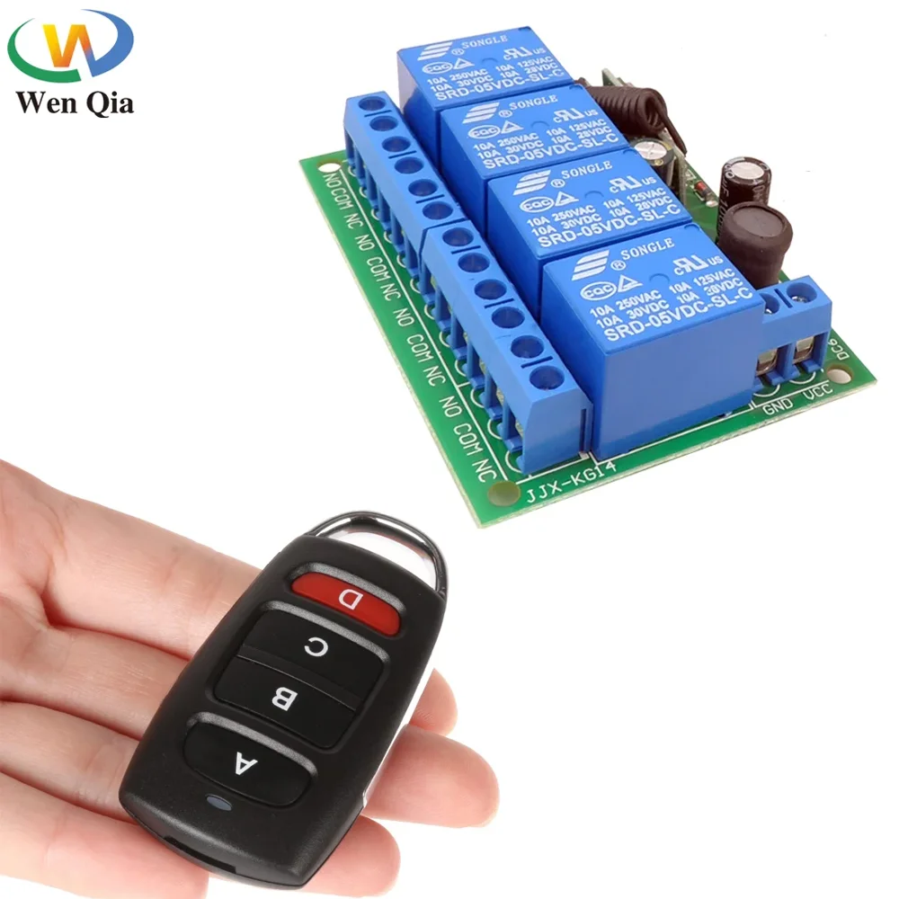 433Mhz-Universal-Wireless-RF-Remote-Control-Switch-DC12V-24V-4Channel ...