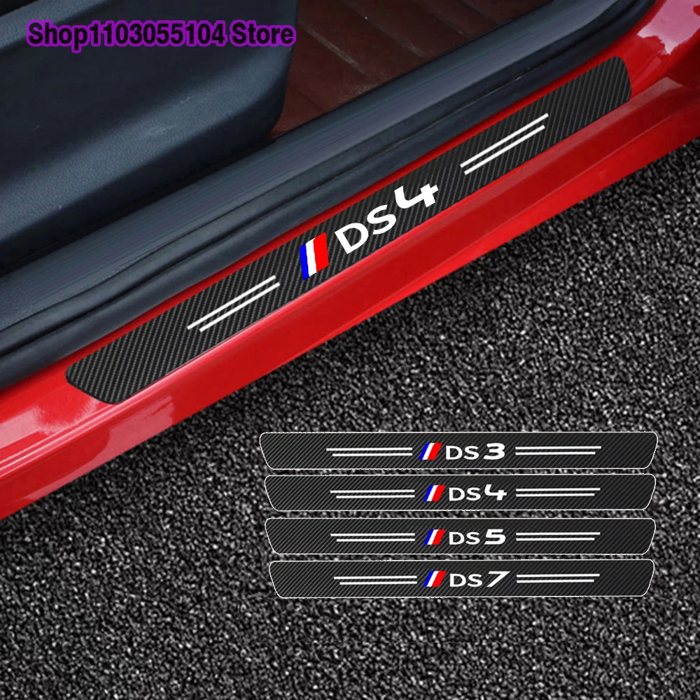 4Pcs-Carbon-Fiber-Car-Door-Sill-Sticker-For-Citroen-DS3-DS4-DS5-DS7-DS ...