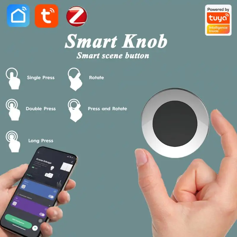 Tuya ZigBee Smart Knob Wireless Scene Switch Button Controller Battery ...