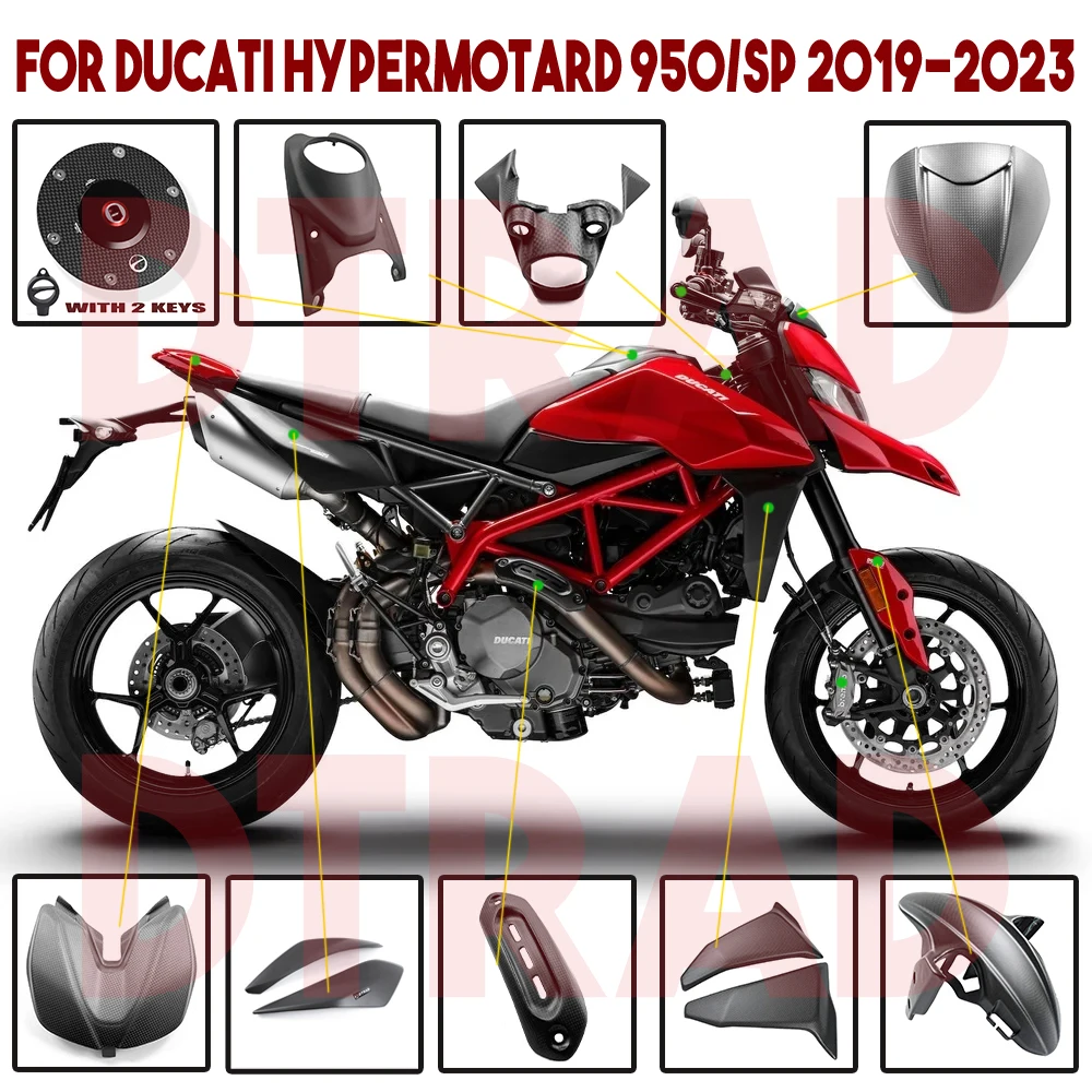 For DUCATI Hypermotard 950 SP / RVE 2019-2023 Carbon Fiber Body & Frame ...