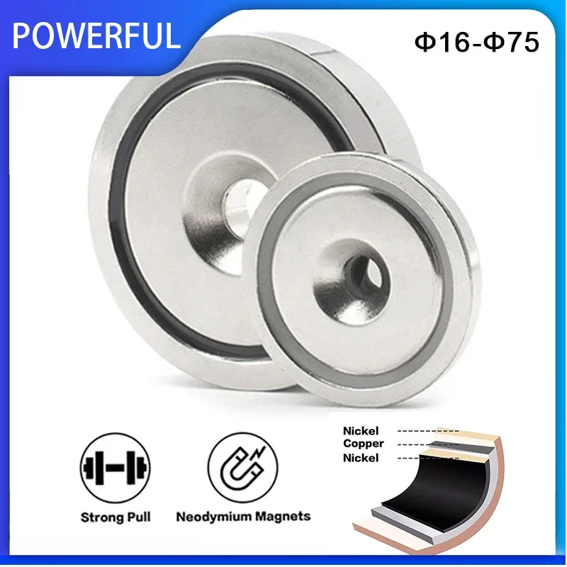 Super-Strong-Pot-Magnet-16-75-Ndfeb-Countersunk-Head-Hole-Steel-Cup ...
