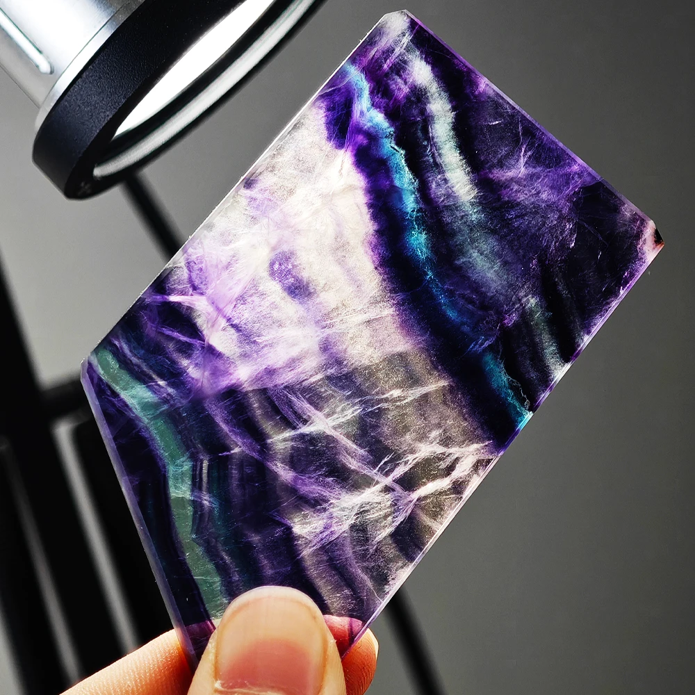 Big Colorful Fluorite Plate Multicolor Rainbow Fluorite Slice Natural ...