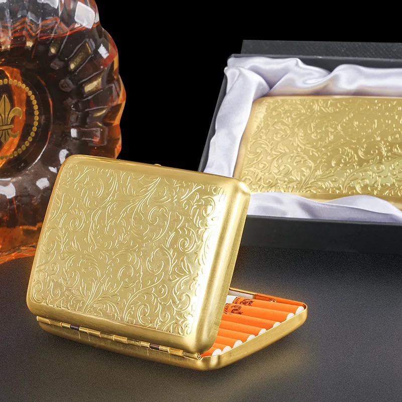 Unique-Metal-Mirror-Cigarette-Case-Gold-Retro-Portable-Pocket-Cigaret ...