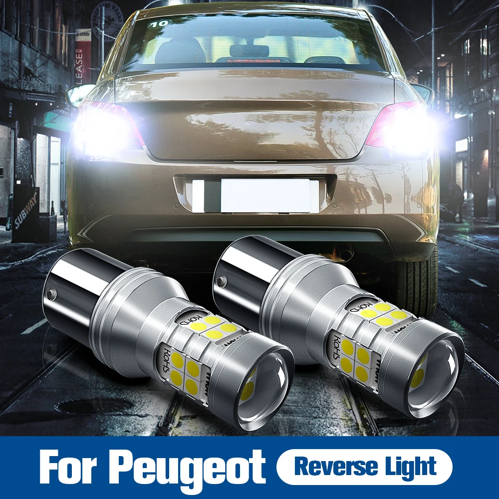 Pcs LED Reverso Lâmpada Luz Blub P21W 2 BA15S Canbus Para Peugeot 1007 ...