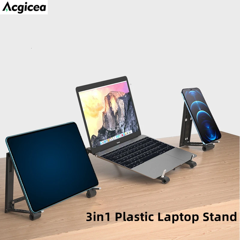 3in1 Plastic Laptop Stand Adjustable Notebook Stand Holder For Macbook ...