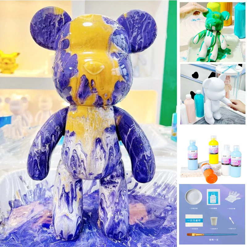 Fluid-Bear-White-Embryo-Violent-Bear-Craft-DIY-Material-Kits-Colouring ...