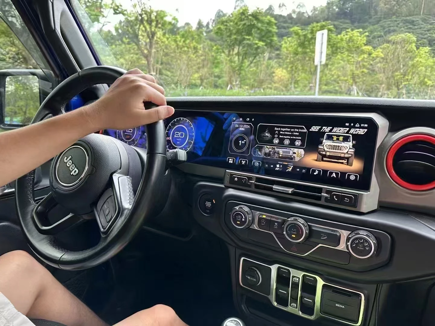 LHD RHD Dual Screen Auto Car Radio Digital cluster Dashboard for Jeep ...
