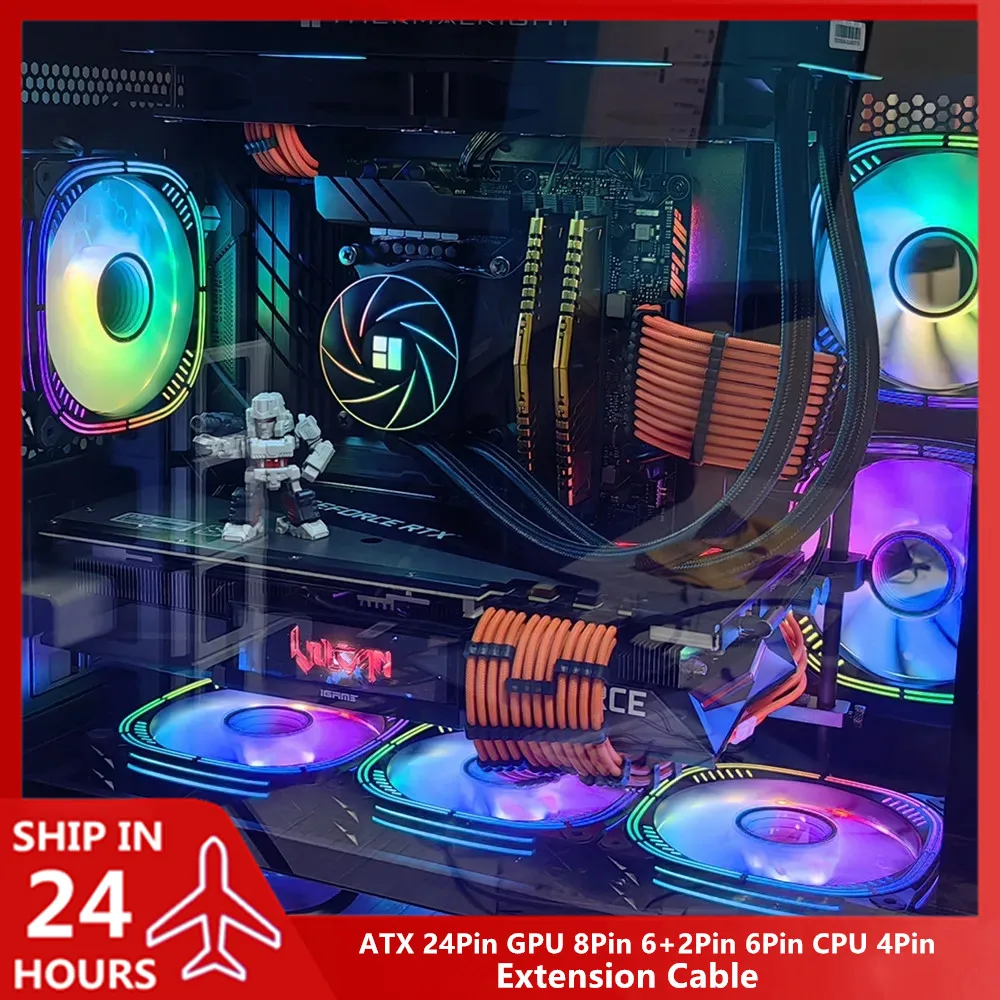 Gamer-Cabinet-MOD-Extension-Cable-Kit-ATX-24Pin-GPU-8Pin-6-2Pin-6Pin ...