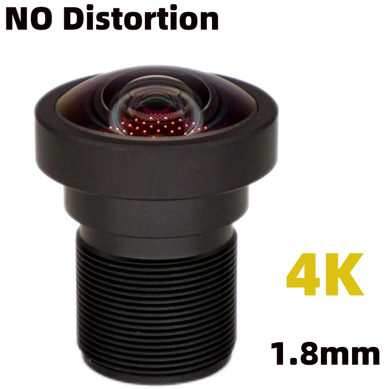 No Distortion HD 4K M12 Mount Lens 1.8mm 1/2.8" For AHD IP Camera ...