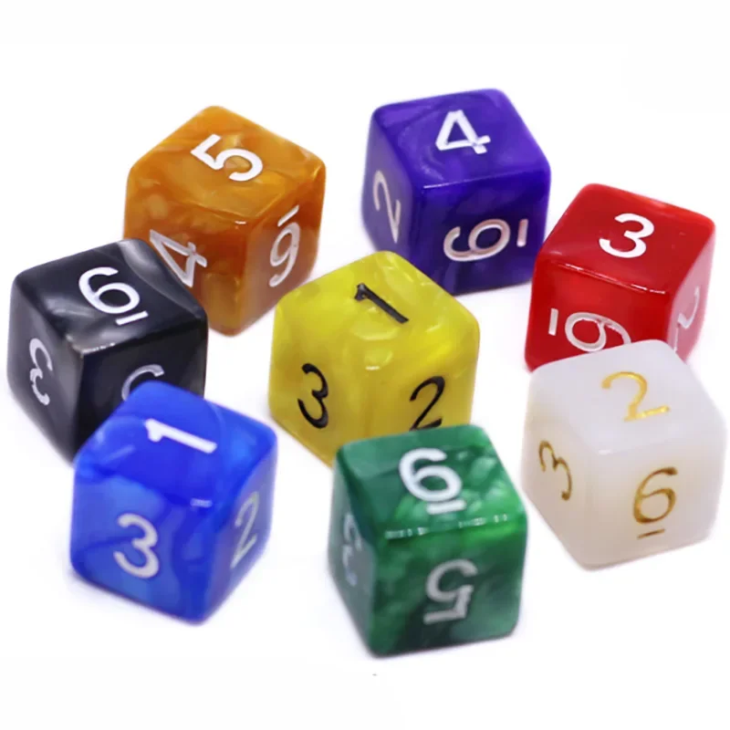 8-PCS-Lot-Square-Corner-Dice-Set-Colorful-Opaque-Acrylic-6-Sided-Dice ...