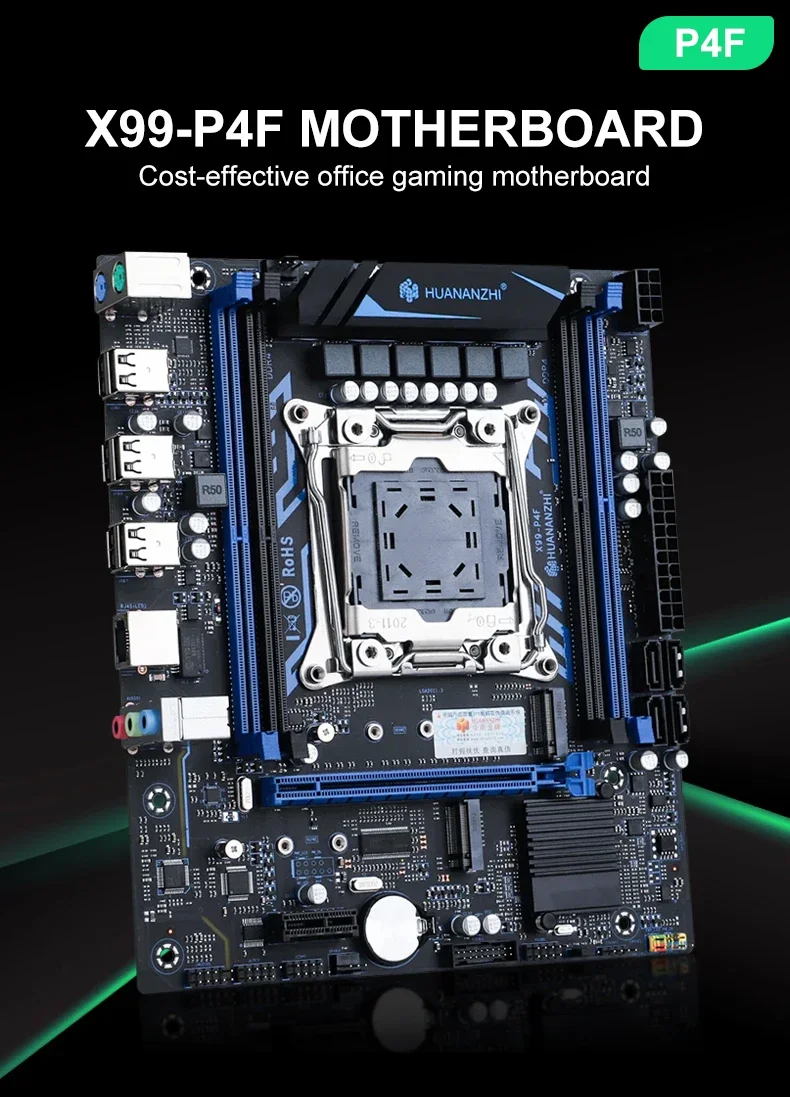 HUANANZHI X99 P4F LGA 2011-3 X99 Motherboard support E5 V3 V4 All Series DDR4 RECC NON-ECC ...