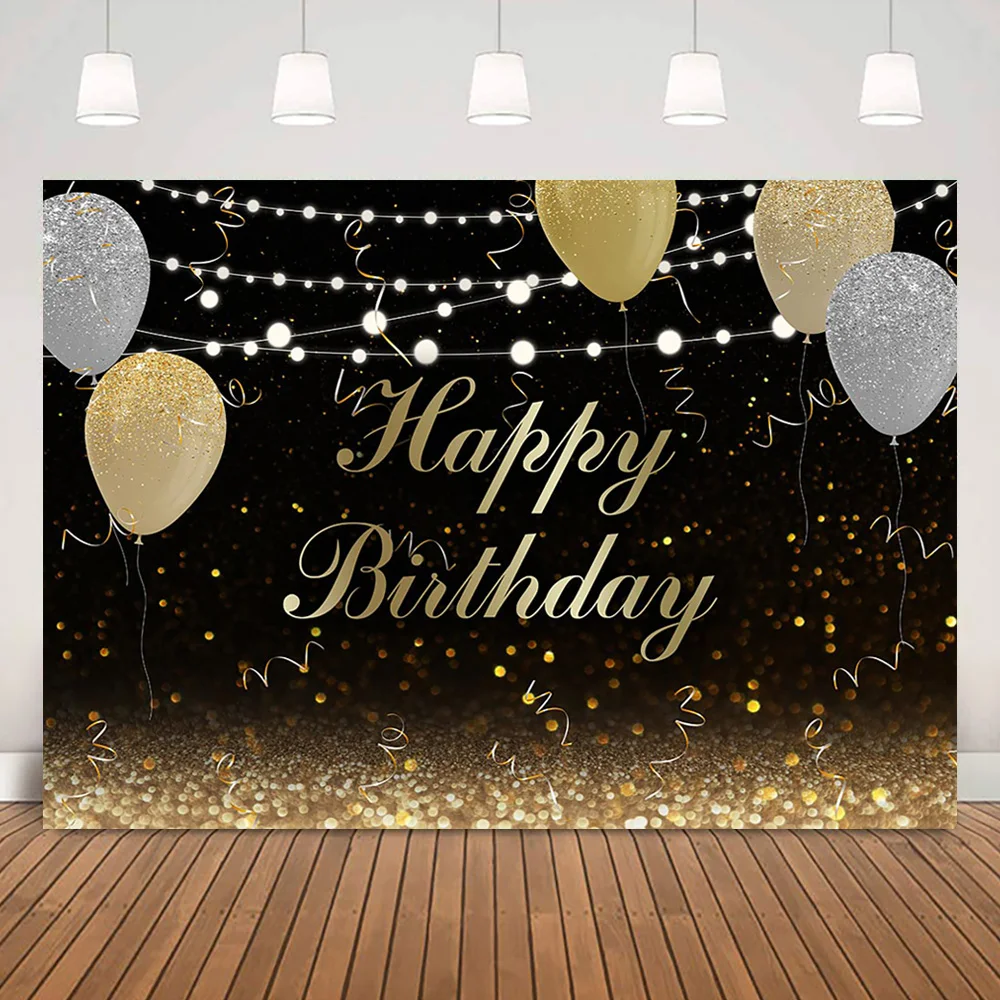 Happy-Birthday-Backdrop-Adult-Gold-Silver-Balloons-Background-Glitter ...