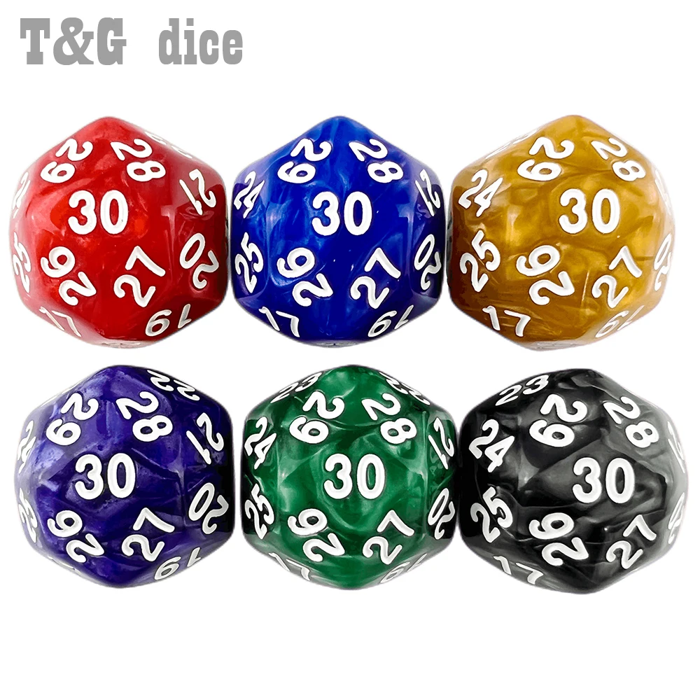 1pc Funny D30 Marbled Colors Gaming Dice Thirty Sided Die Rpg For ...
