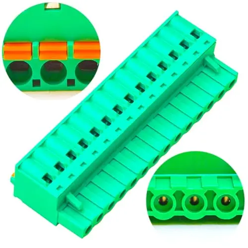 5-0mm-Phoenix-Connector-with-Orange-Spring-14-Pin-Green-PCB-Spring ...