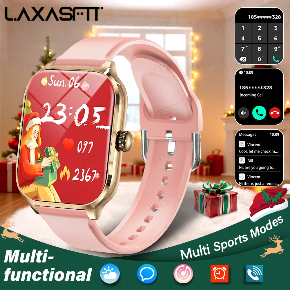 LAXASFIT 2025 New Smart Watch Bluetooth Talk 2.01 HD Touch Screen Multi ...